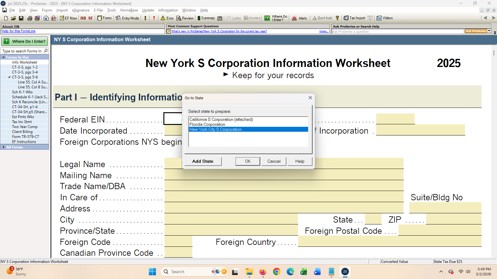 Answered: Can I file NYC-3L for New York City, along with NYS 1120-S in ...