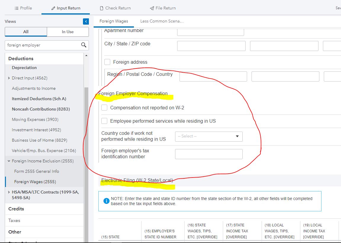 Answered: Where to report Foreign Employer Compensation on 1040 ...
