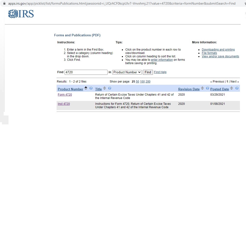 Answered: Form 4720 availability - Intuit Accountants Community