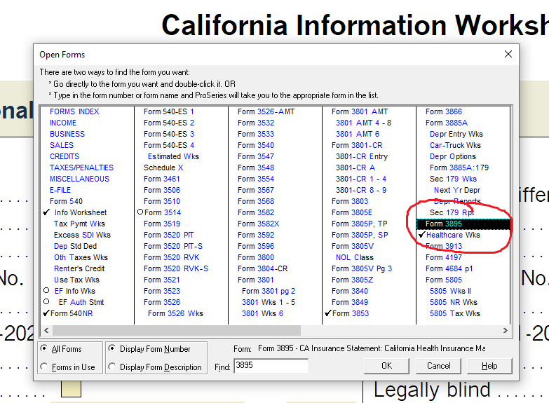 Answered: Form 3895 CA Health Care - Intuit Accountants Community