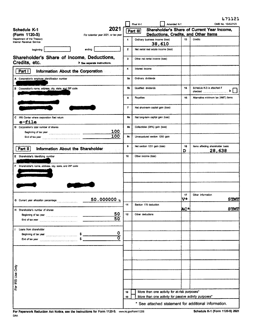 S-corporation shareholder stock basis at beginning of year - Intuit ...