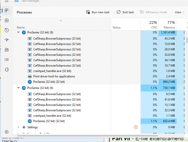 Answered: ProSeries Error Message - "Encountered an improper argument ...