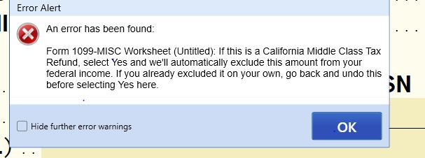 Answered: Error form 1099 Misc California Middle Class Tax Refund ...