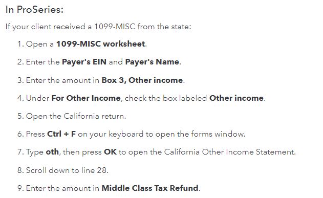 Answered: Error form 1099 Misc California Middle Class Tax Refund ...