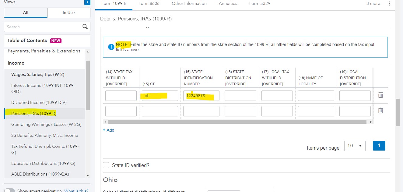 1099-R Ohio return - Intuit Accountants Community