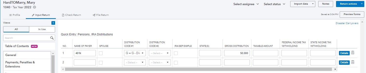 Mega Backdoor Roth IRA - How can I get line 5b of the 1040 to show ...
