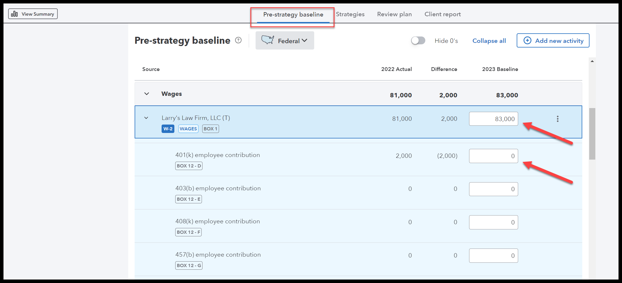 Total income and taxable income on client report - Intuit Accountants ...