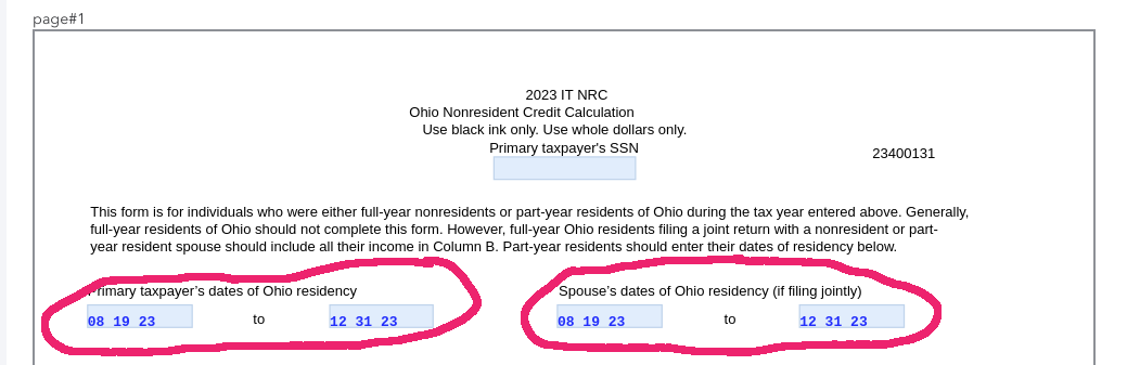State Part Year Residency Dates - Make Entry Uniform - Intuit ...