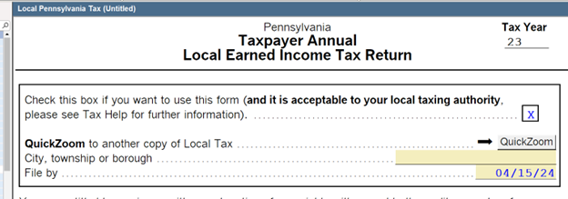 PA local income tax form - Intuit Accountants Community