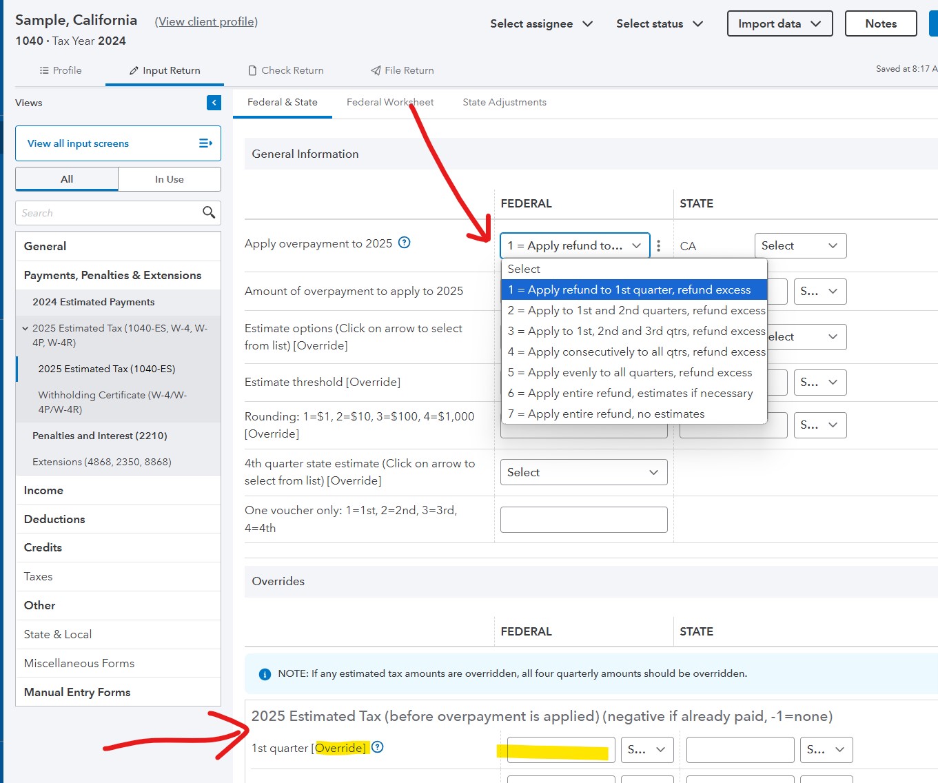 choose how you want to split federal refund - Intuit Accountants Community