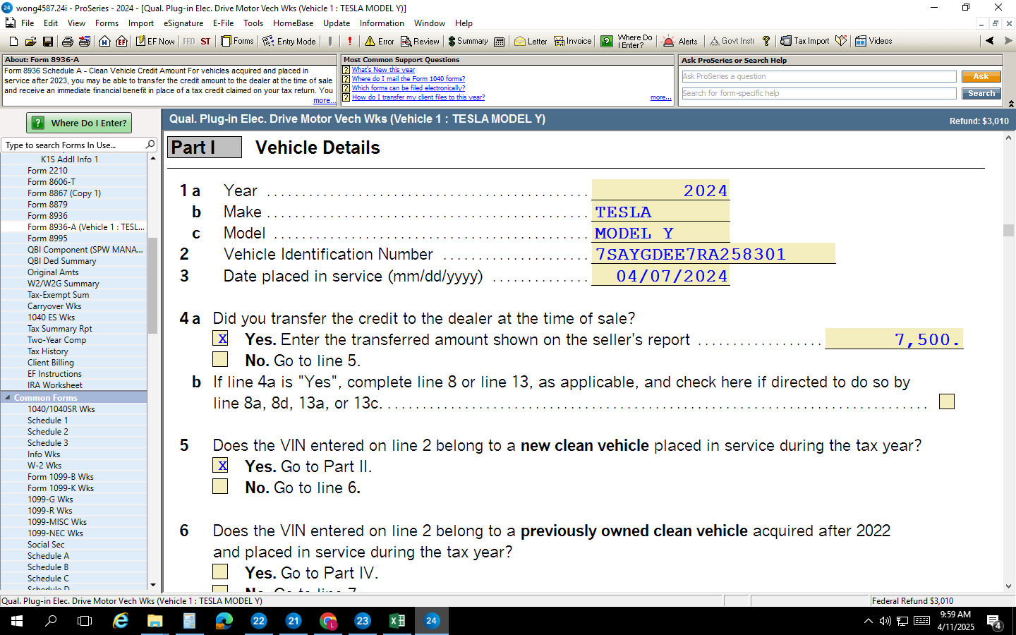 Re: EV credit form 8936 - Intuit Accountants Community