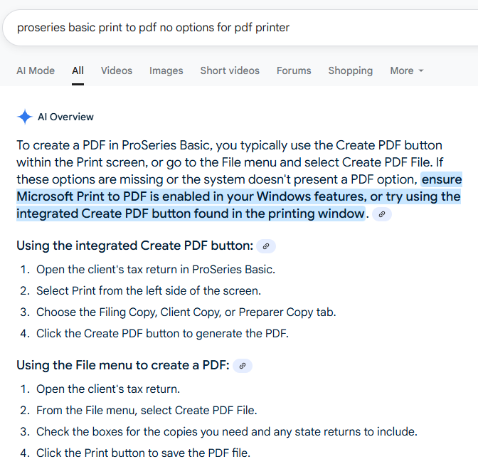 Answered: i just migrated to a new WINDOWS 11 laptop but i can't print my returns to a PDF ...