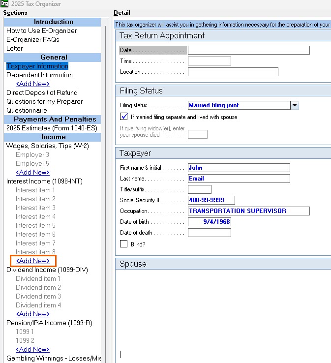 Answered: Lacerte E-Organizer - Intuit Accountants Community
