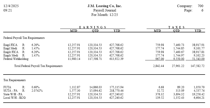 Payroll Journal tax page - Intuit Accountants Community
