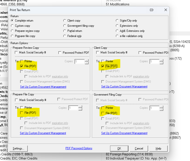 Can I change the default file name for the pdf of client copy tax ...