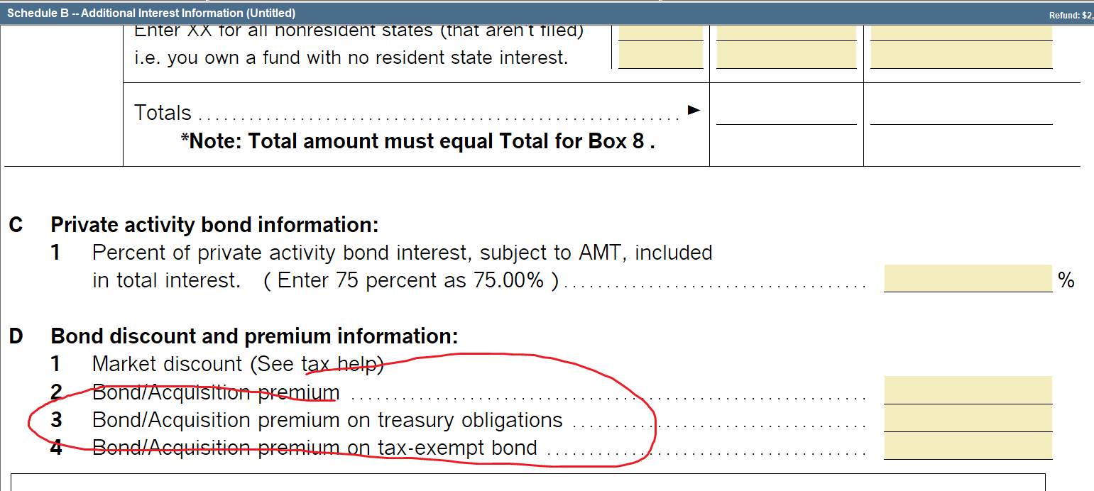 Answered: Form 1099-INT Box 12 Bond Premium on Treas Obligations ...